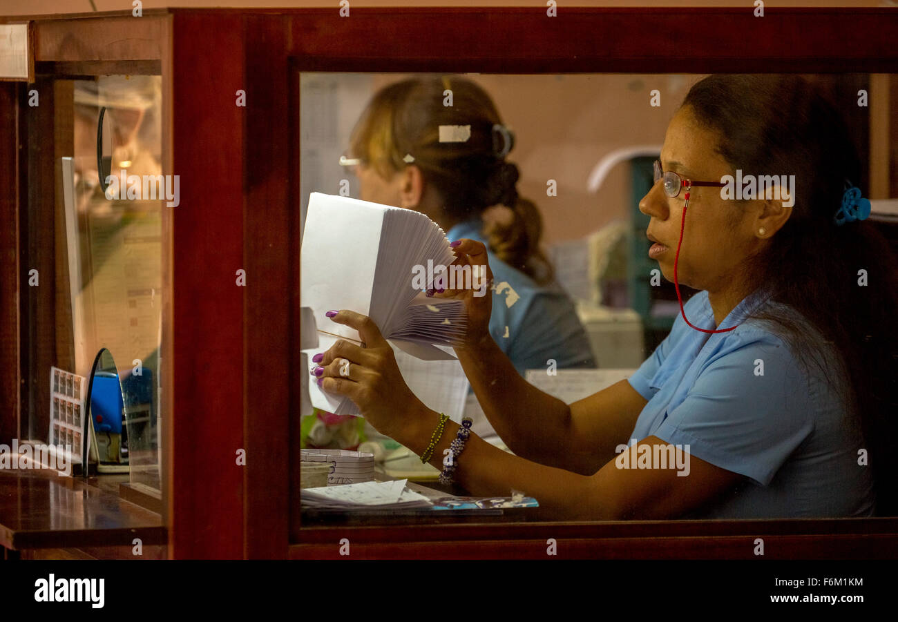 Post office with a staff, General Post Office, letters include, worker ...