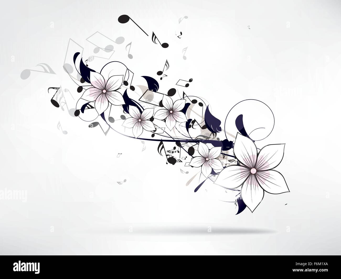 abstract musical floral background. Abstract vector illustration with ...