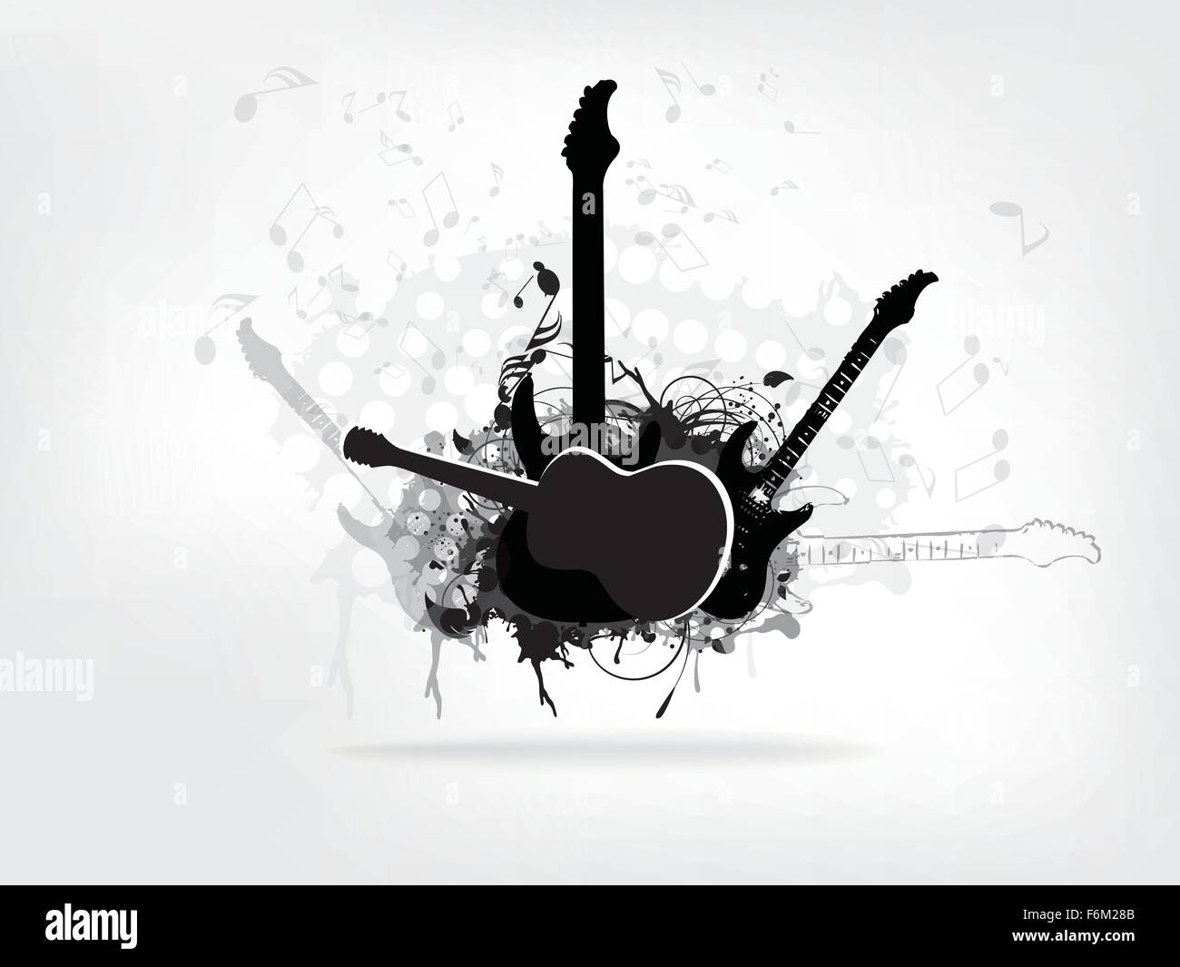 Grunge music background with guitar. Abstract vector illustration Stock ...