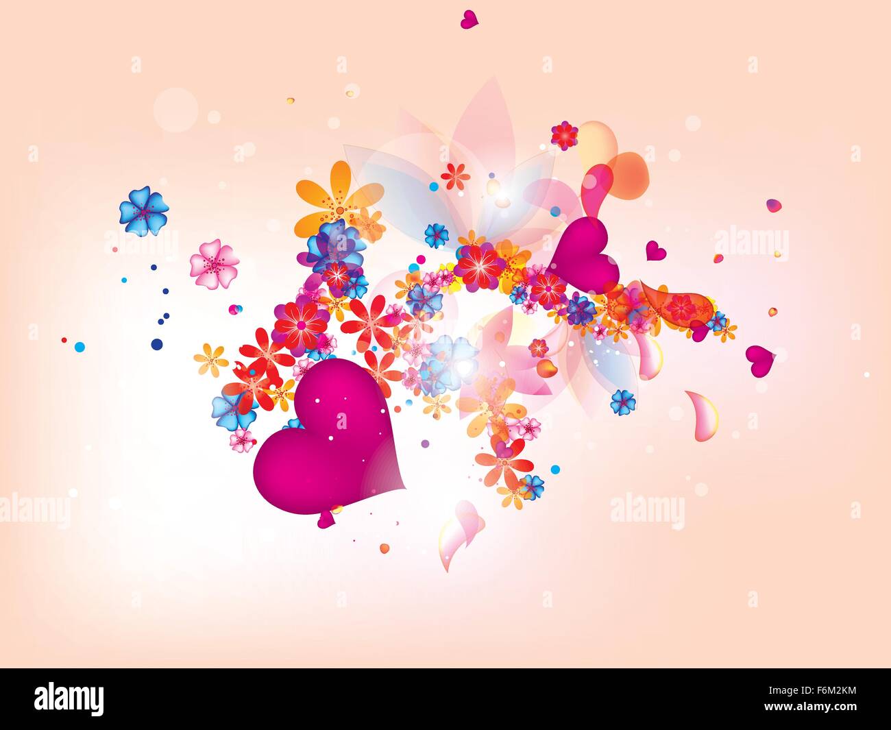 abstract floral heart background for vlentines day Stock Vector Image ...