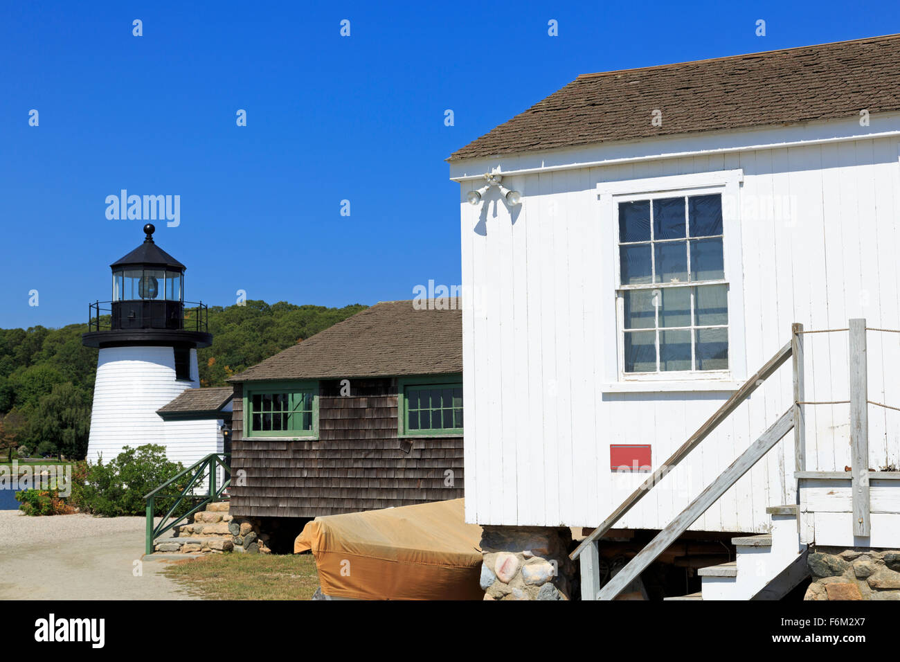 Brant Point Lighthouse, Mystic Seaport, Mystic, Connecticut, USA Stock ...