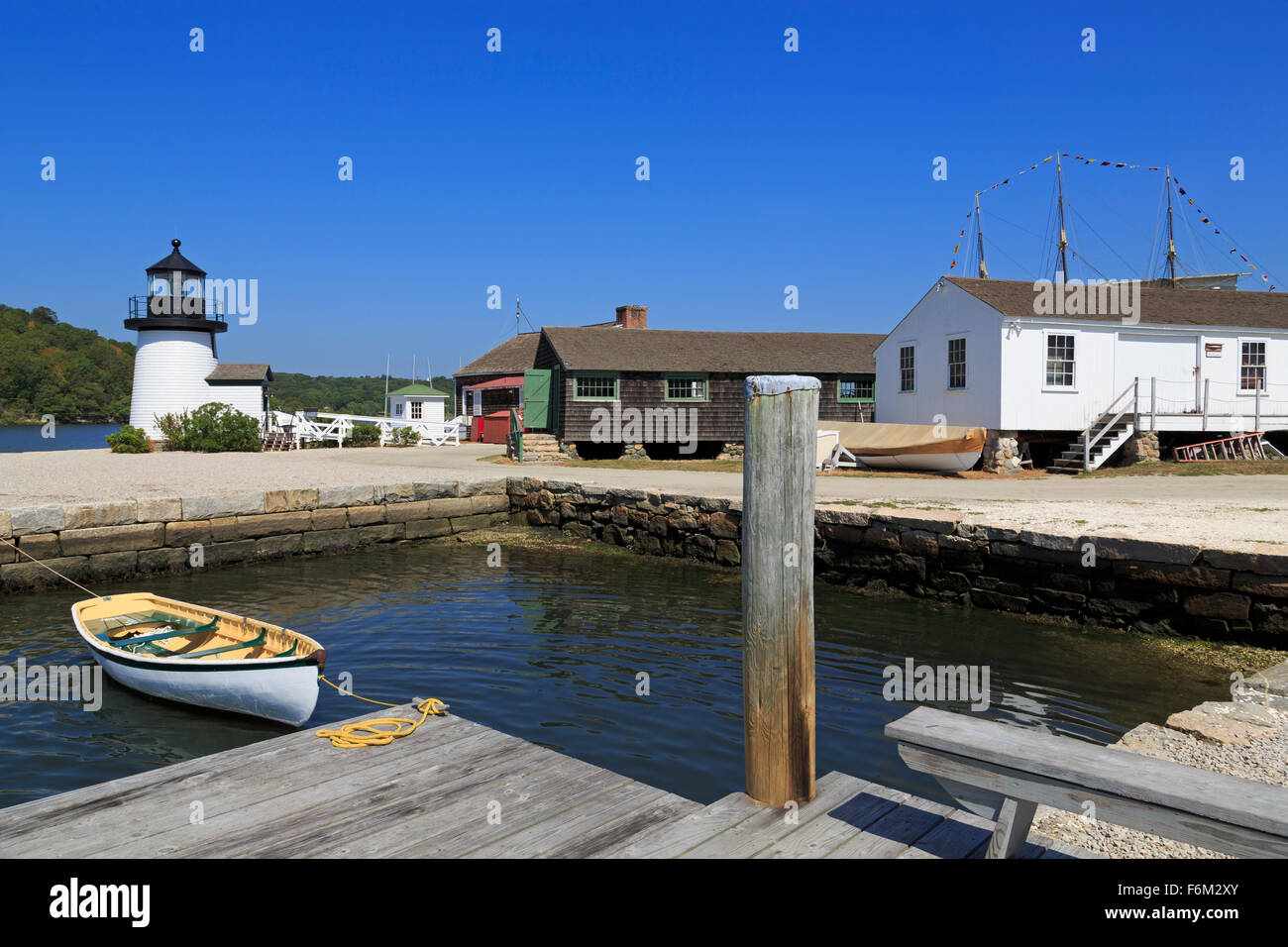 Brant Point Lighthouse, Mystic Seaport, Mystic, Connecticut, USA Stock ...
