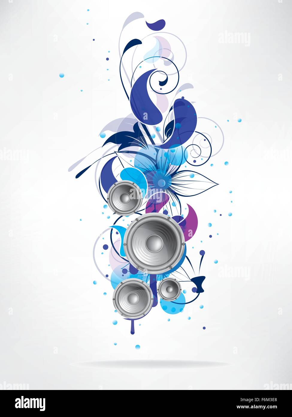 abstract music background with floral elements and swirls Stock Vector ...
