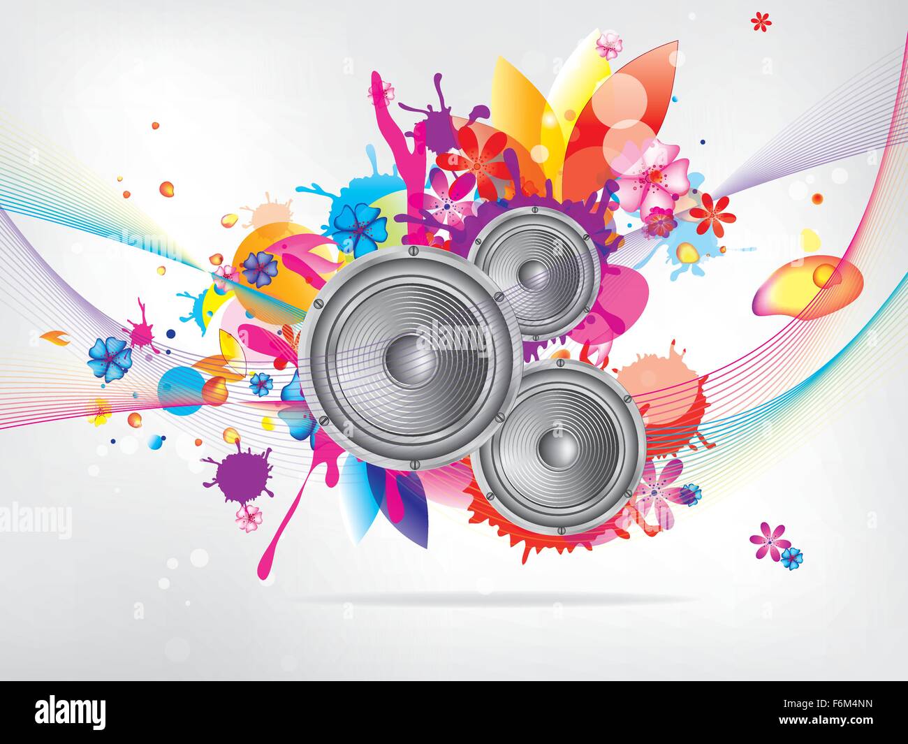 Abstract musical background with floral elements Stock Vector Image ...