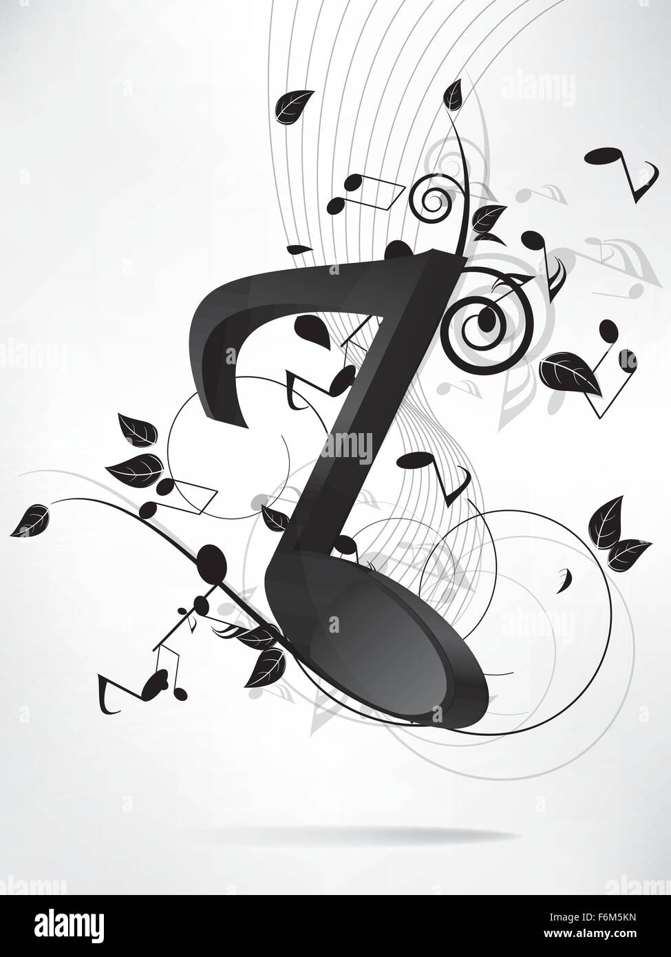 Floral musical background with notes Stock Vector Image & Art - Alamy