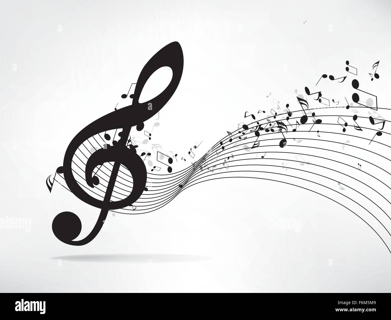 Floral musical background with notes Stock Vector Image & Art - Alamy