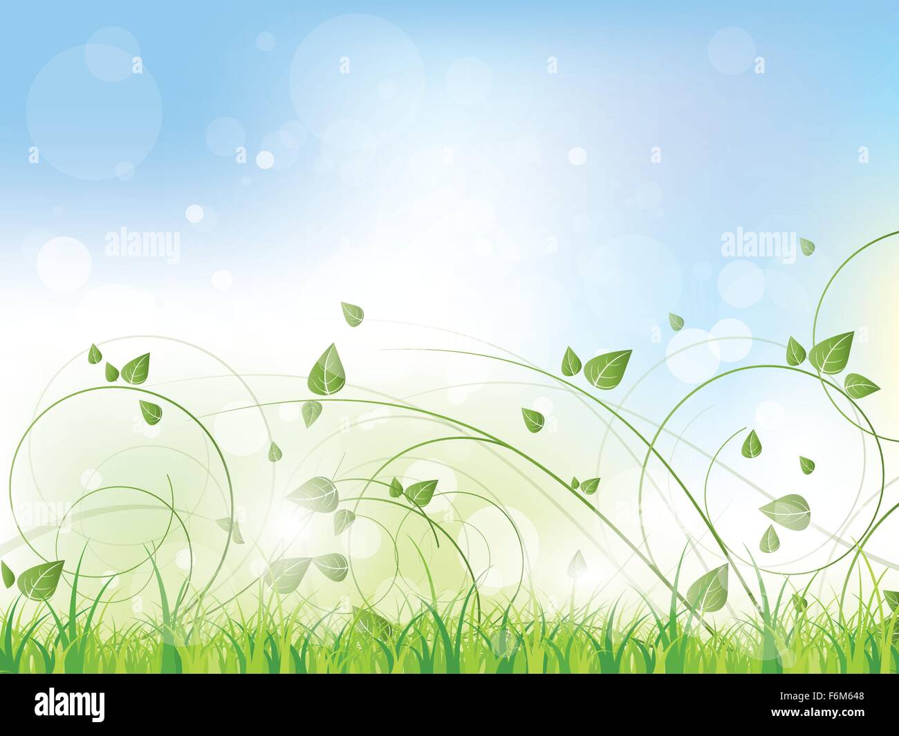 Floral spring background with swirls and flowers Stock Vector Image ...