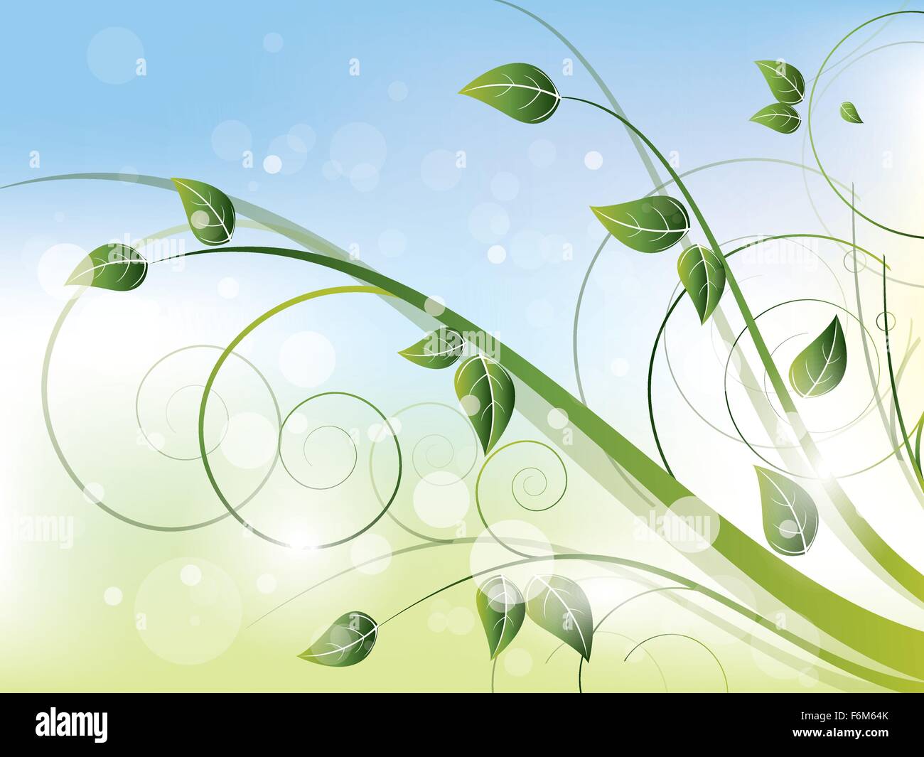 Floral spring background with swirls and flowers Stock Vector Image ...