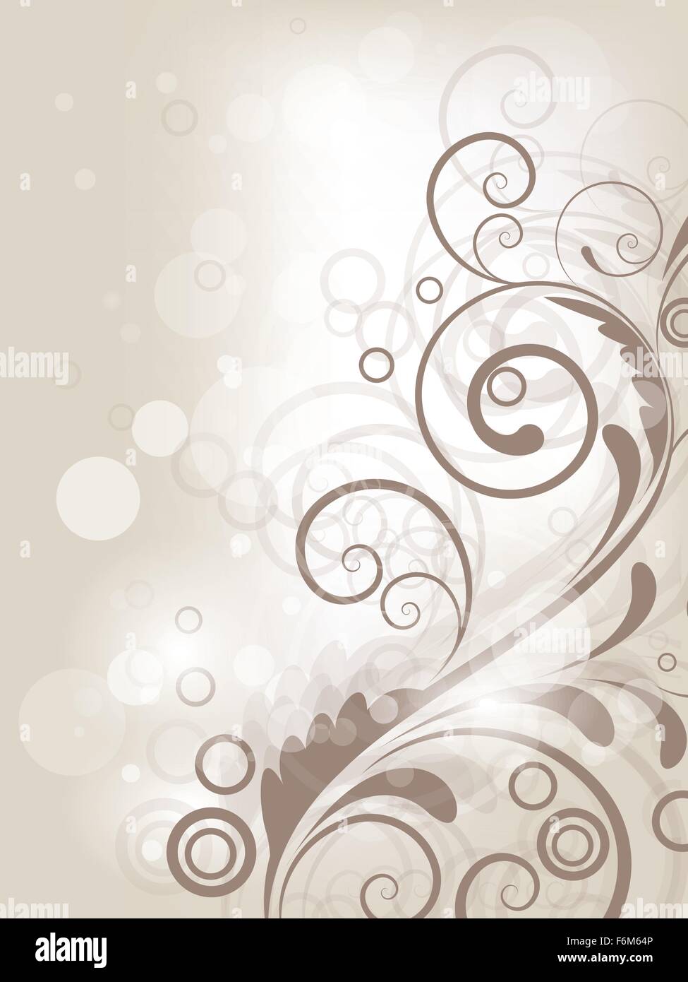 Floral spring background with swirls and flowers Stock Vector Image ...