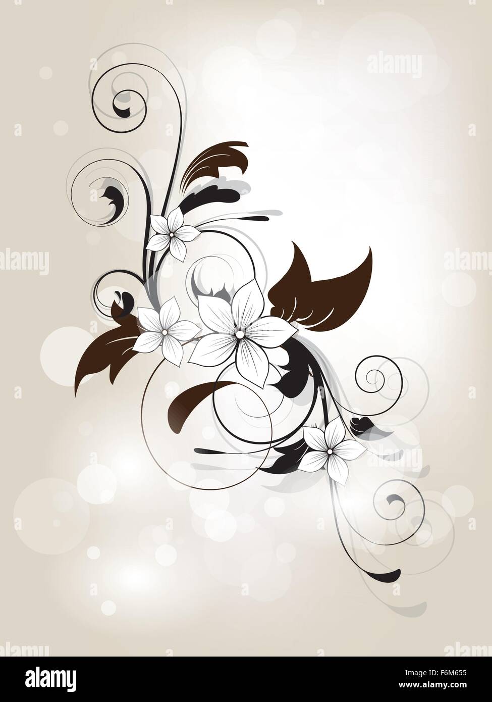 Floral spring background with swirls and flowers Stock Vector Image ...