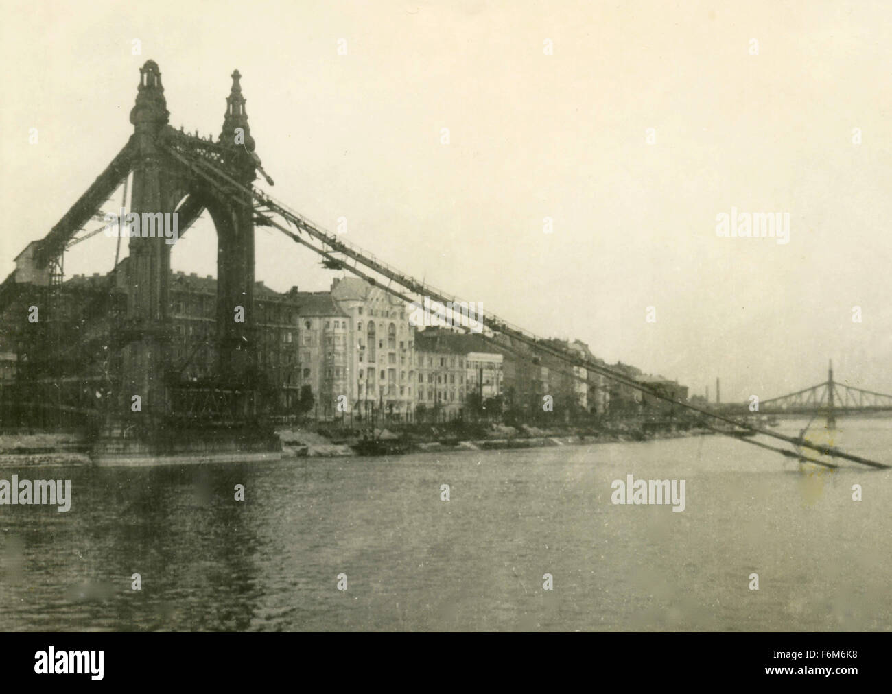 Destroyed bridge, Budapest, Hungary Stock Photo - Alamy