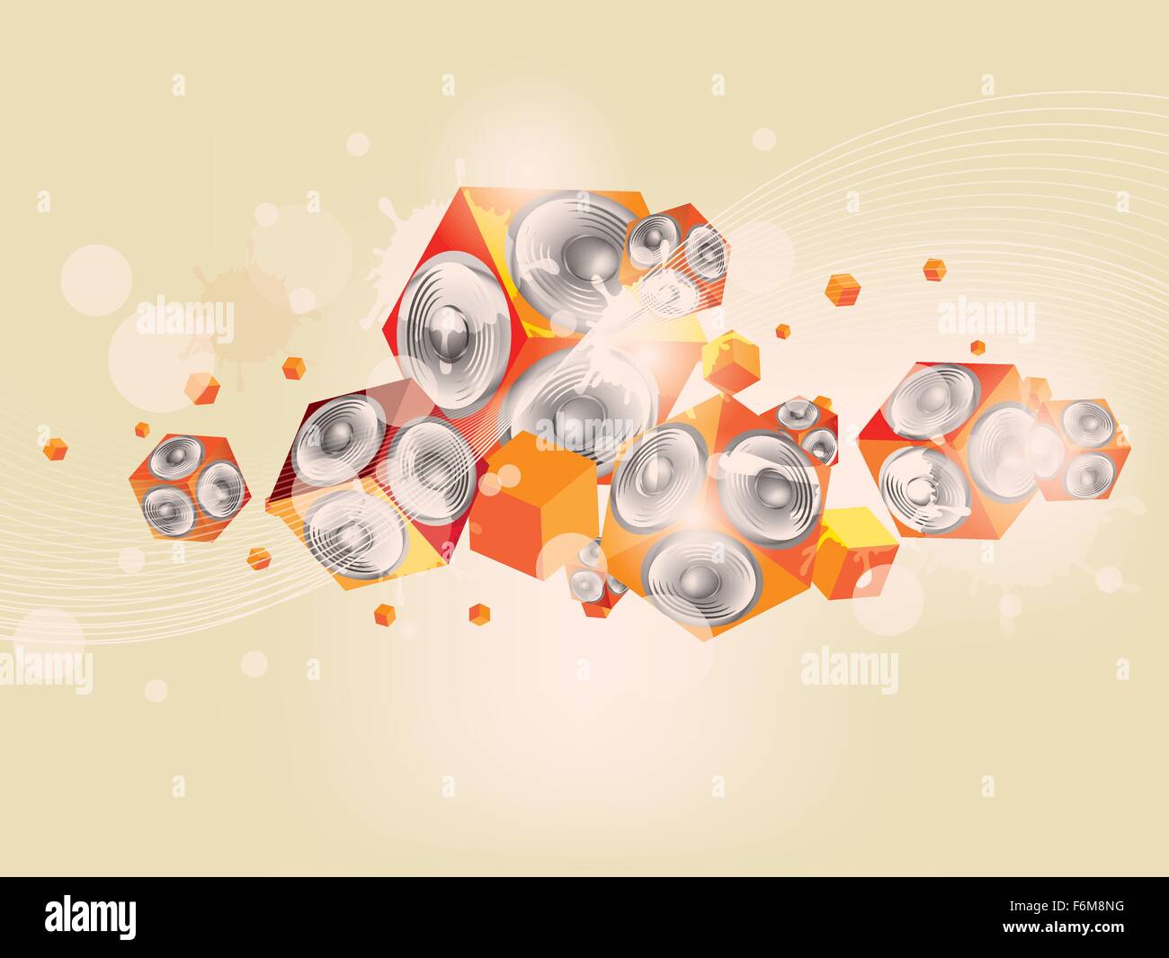 abstract music background with subwoofer. Abstract vector illustration ...