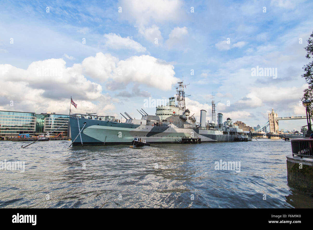 The iconic HMS Belfast light cruiser, a popular museum and tourist ...
