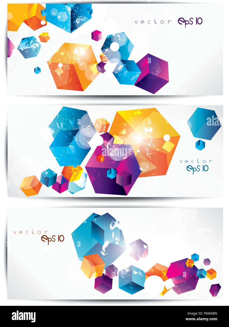 Set Of Abstract Colorful Web Headers And Cards Abstract Vector Illustration With Background