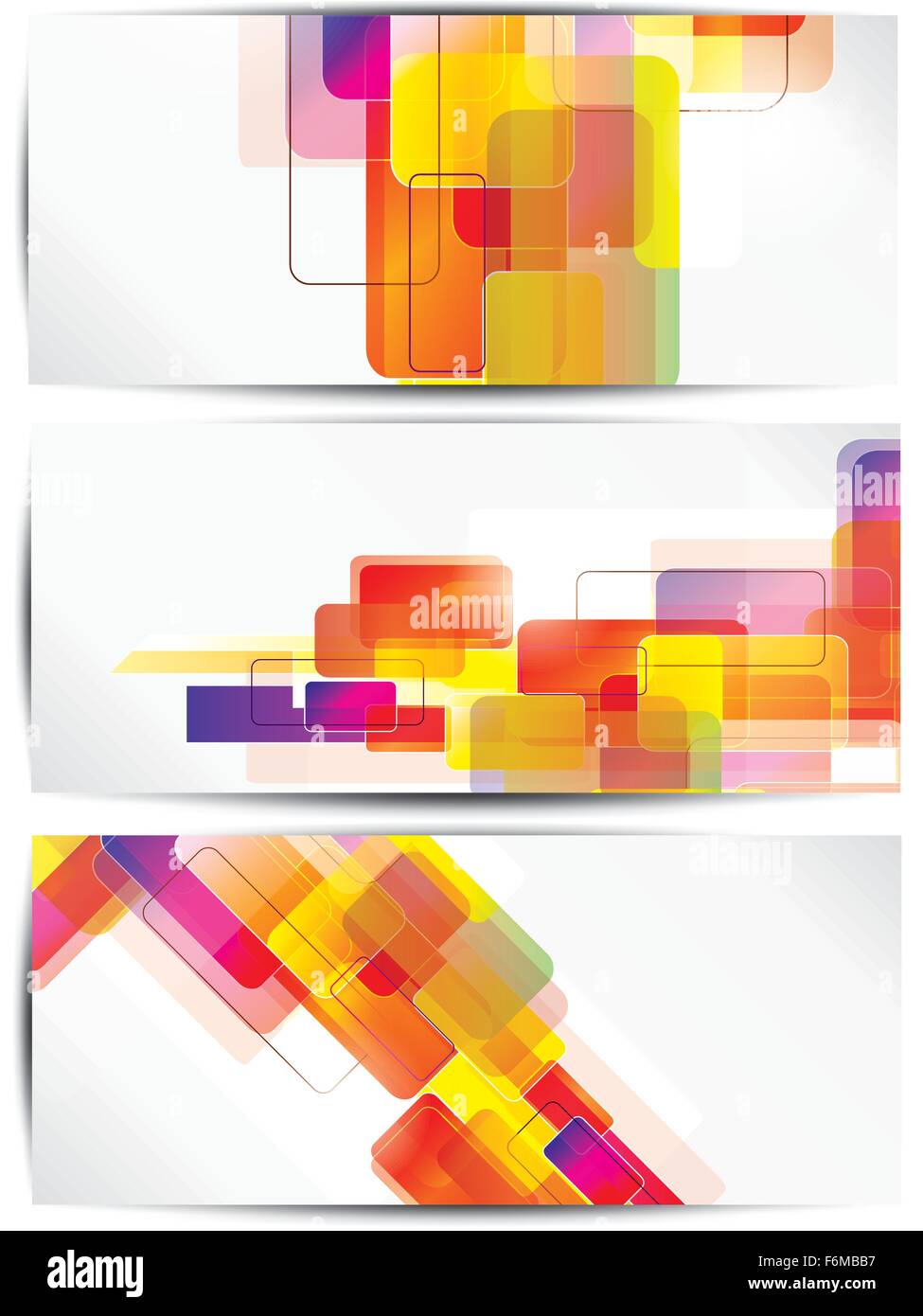 Set Of Abstract Colorful Web Headers And Cards Abstract Vector Illustration With Background
