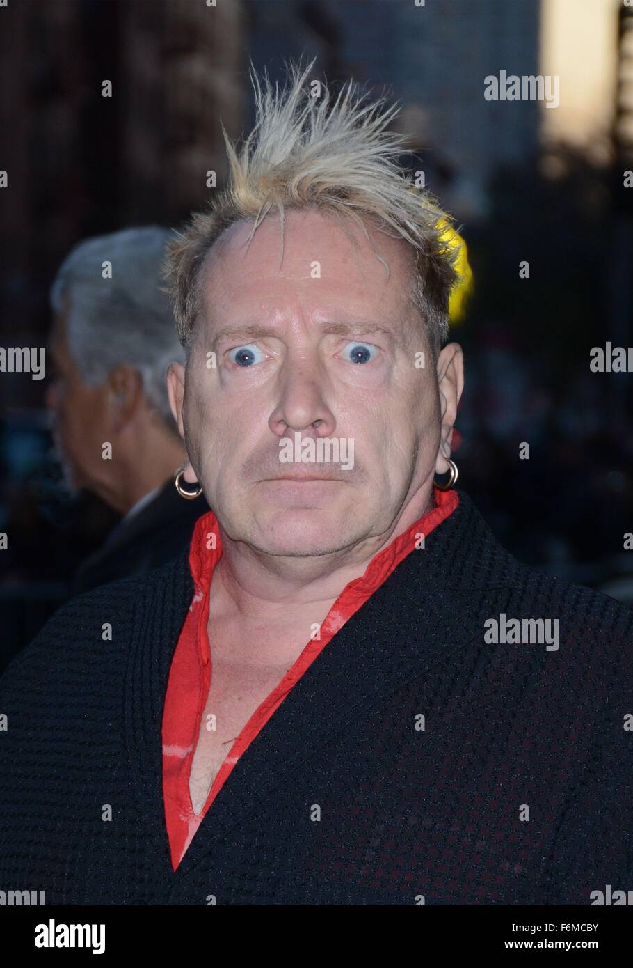 New York, NY, USA. 17th Nov, 2015. John Lydon, aka Johnny Rotten out ...