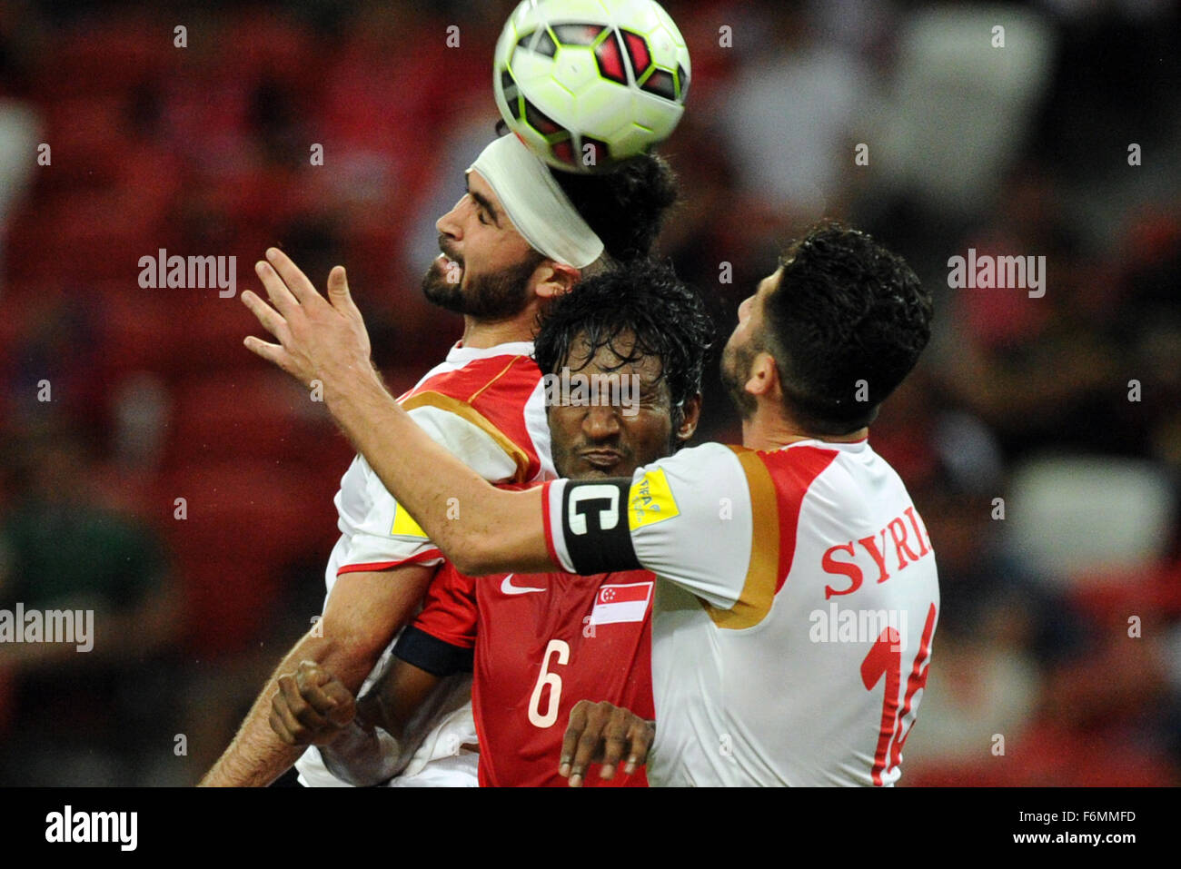 Singapore. 17th Nov, 2015. Omar Kharbin (L) and Sanharib Malki (R) of ...