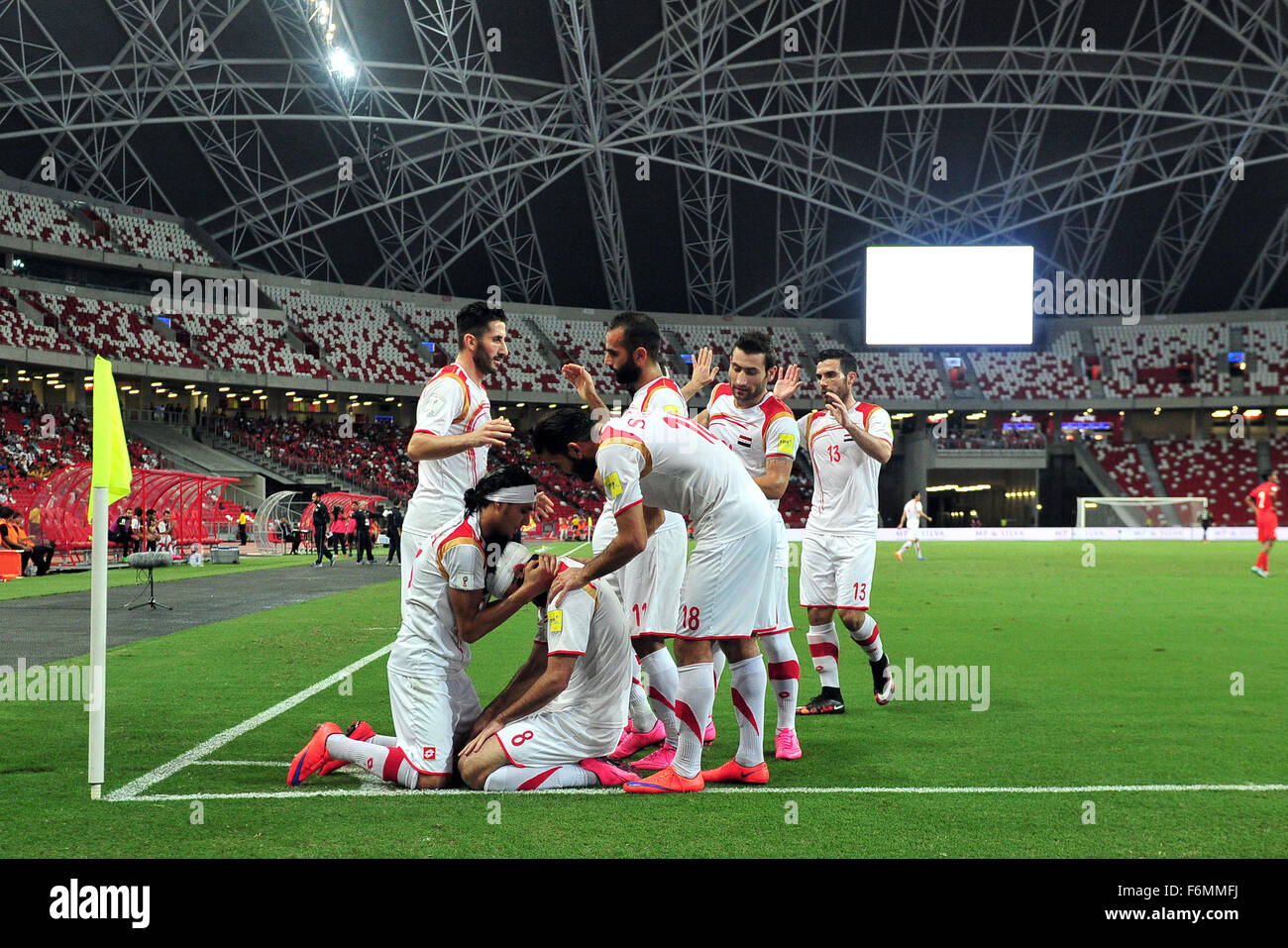 Singapore. 17th Nov, 2015. Omar Kharbin of Syria celebrates with his ...