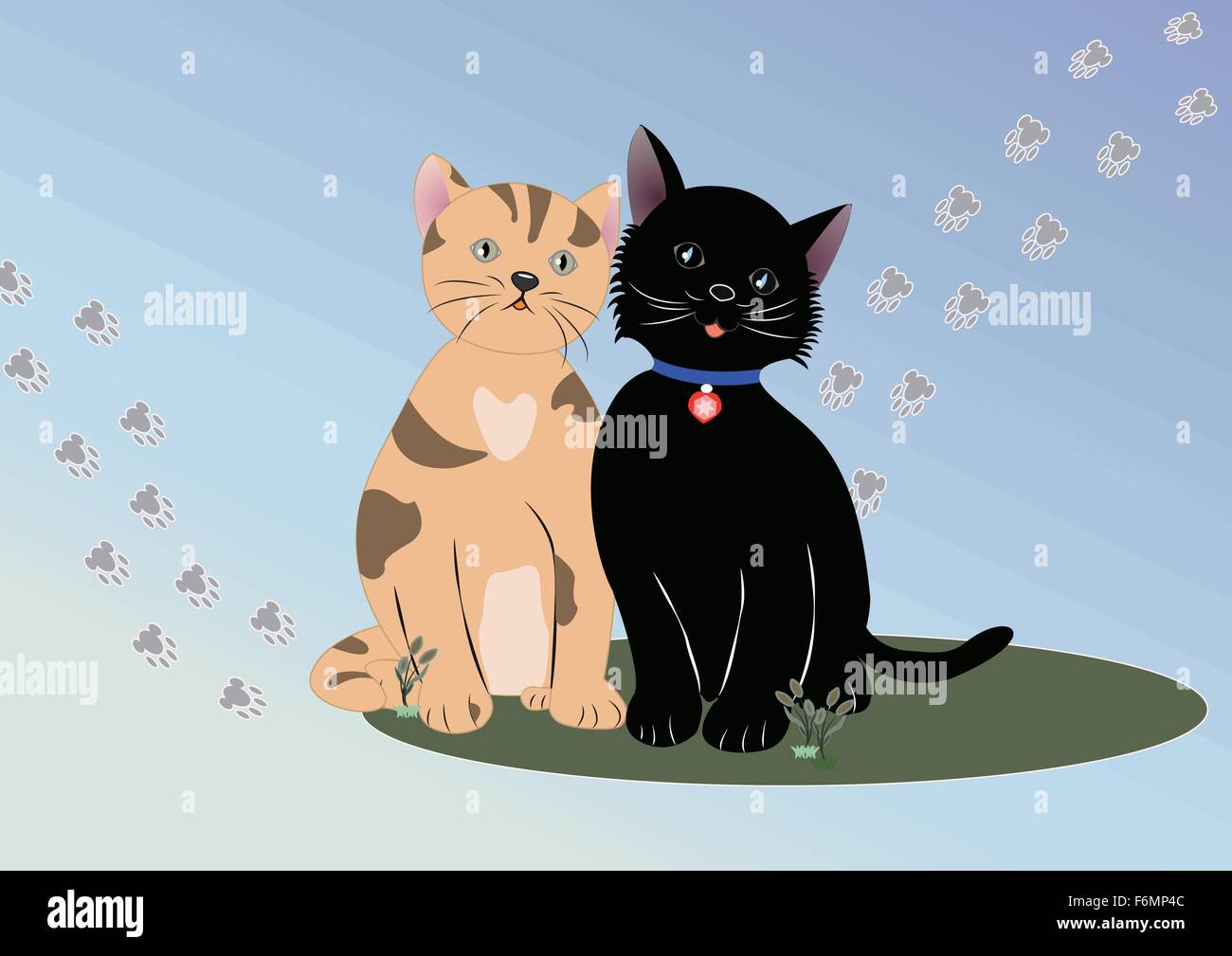 The cat with nice background illustrator design Stock Vector Image ...