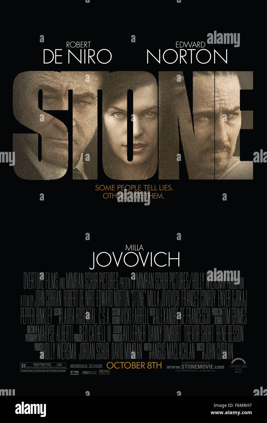 RELEASE DATE: October 9, 2010. MOVIE TITLE: Stone. STUDIO: Mimran Schur ...