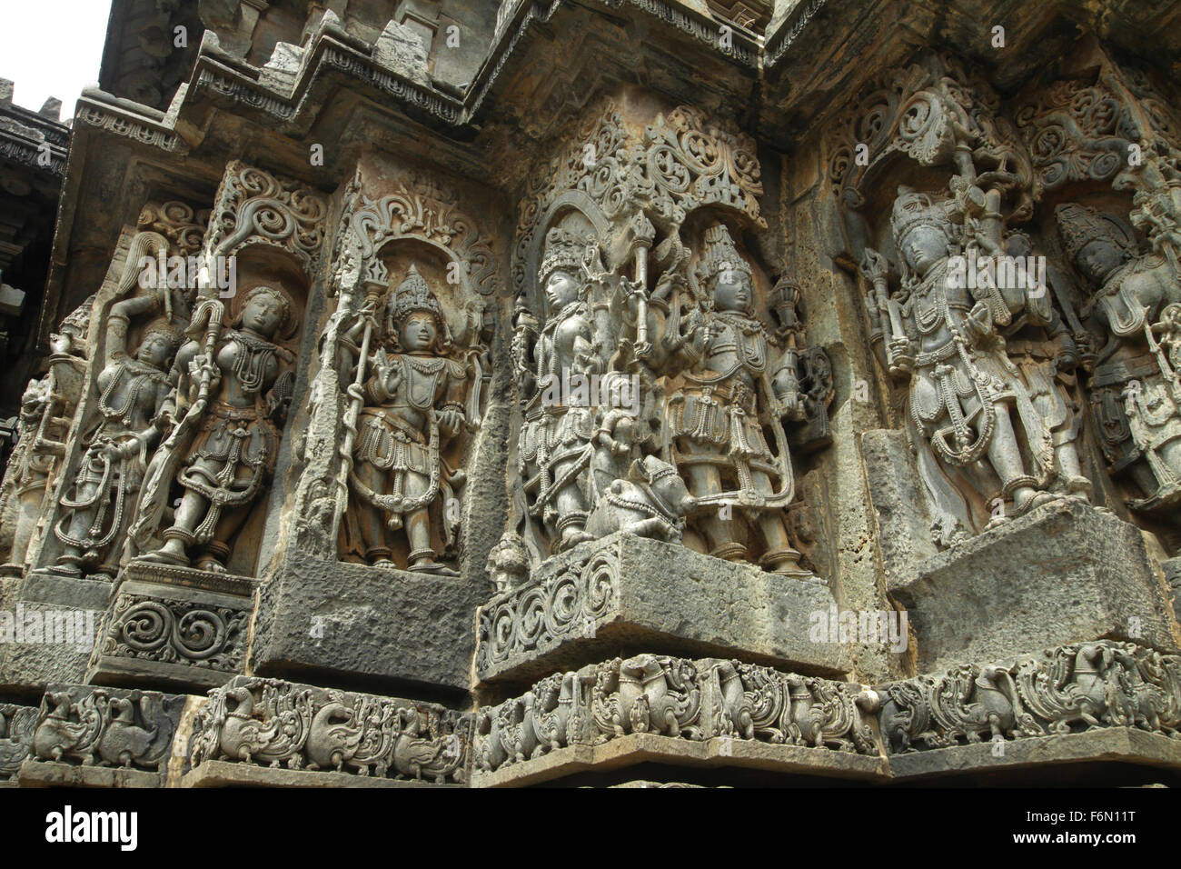 Intricate artwork at ancient hindu temple in Belur Karnataka Stock ...