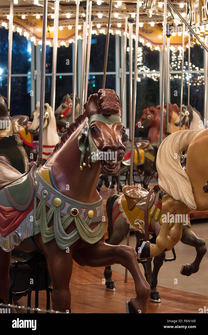 Jane's Carousel Brooklyn NY- A detailed view of some of the rides on ...