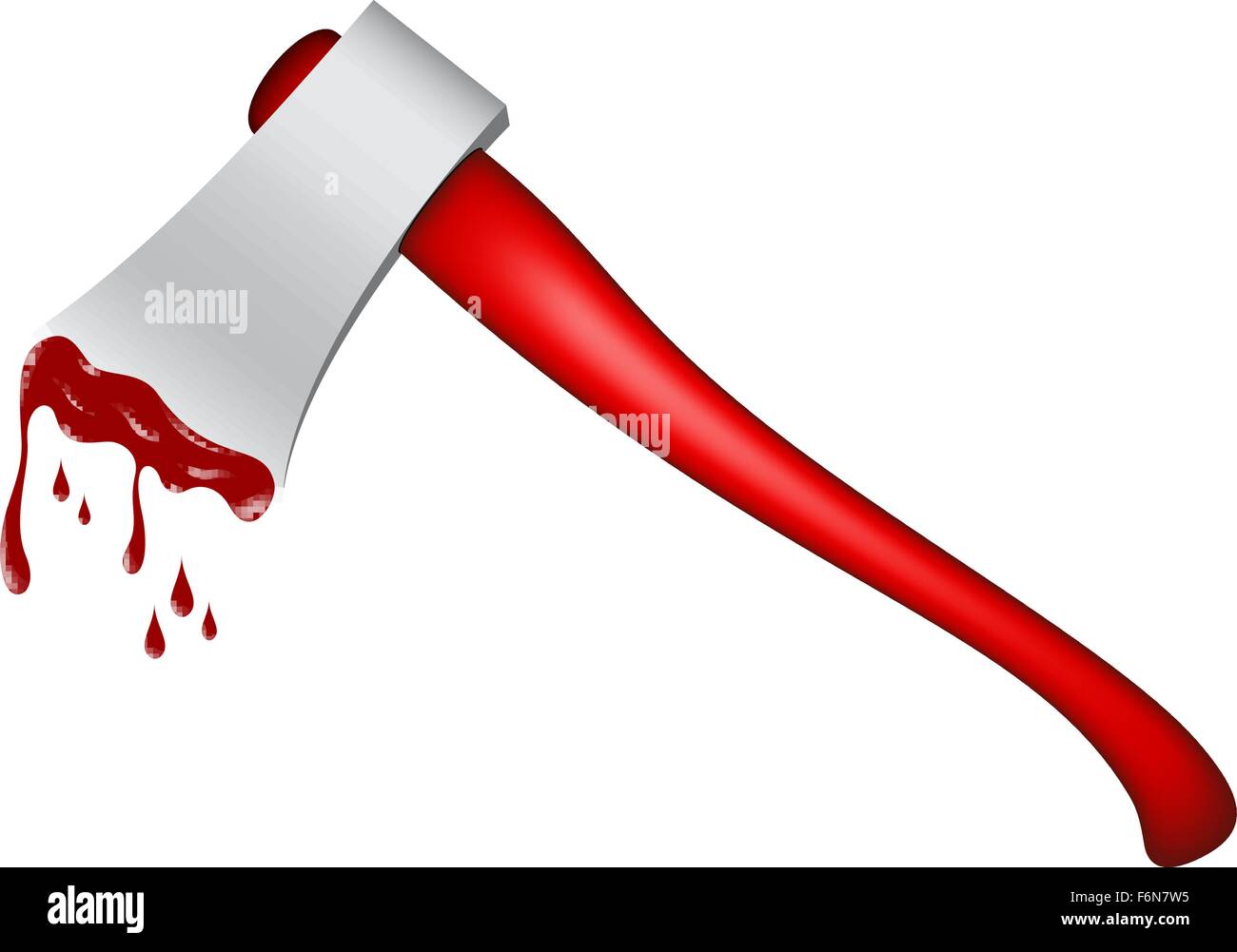 Old axe with wooden handle in red design and bloody blade Stock Vector ...