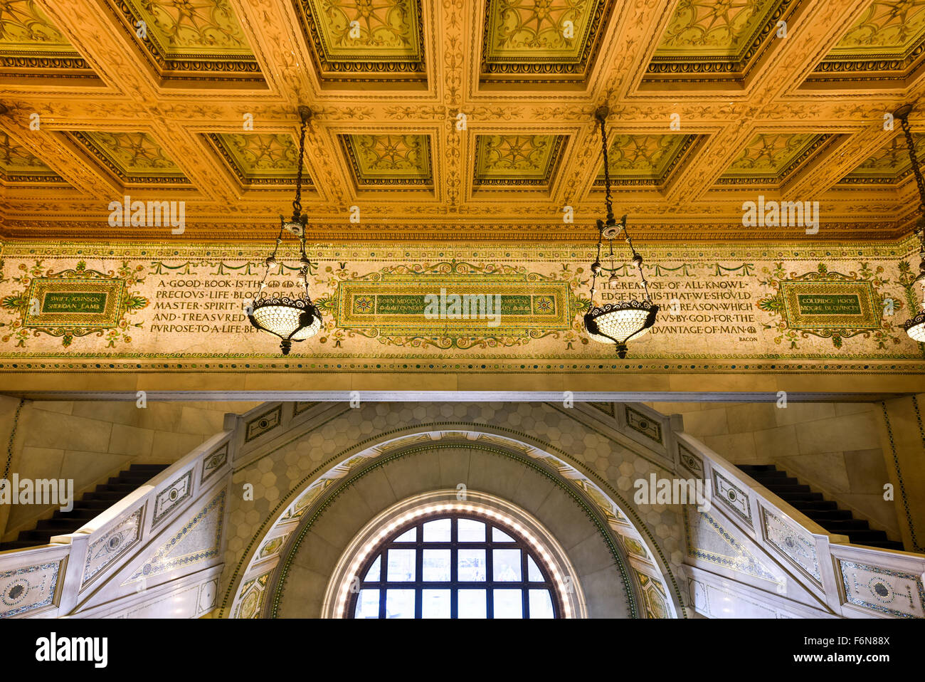 Chicago - September 6, 2015: The Chicago Cultural Center, opened in ...