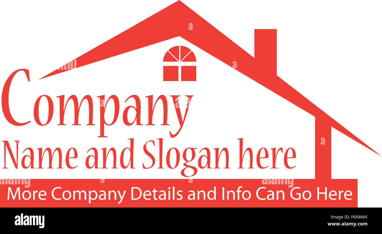 Real Estate House Logo Red Stock Photo - Alamy