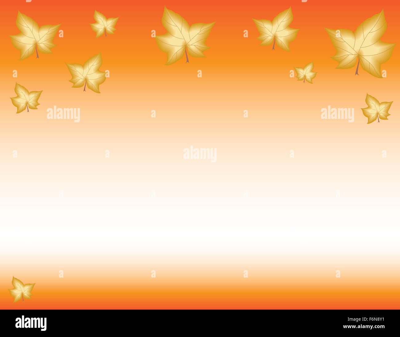 Fall Autumn Leaves Template Background Stock Photo - Alamy