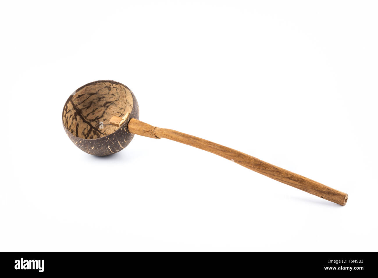 coconut shell ladle on white background Stock Photo - Alamy