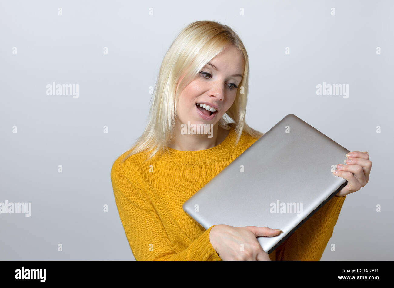 Mouth laptop hi-res stock photography and images - Alamy