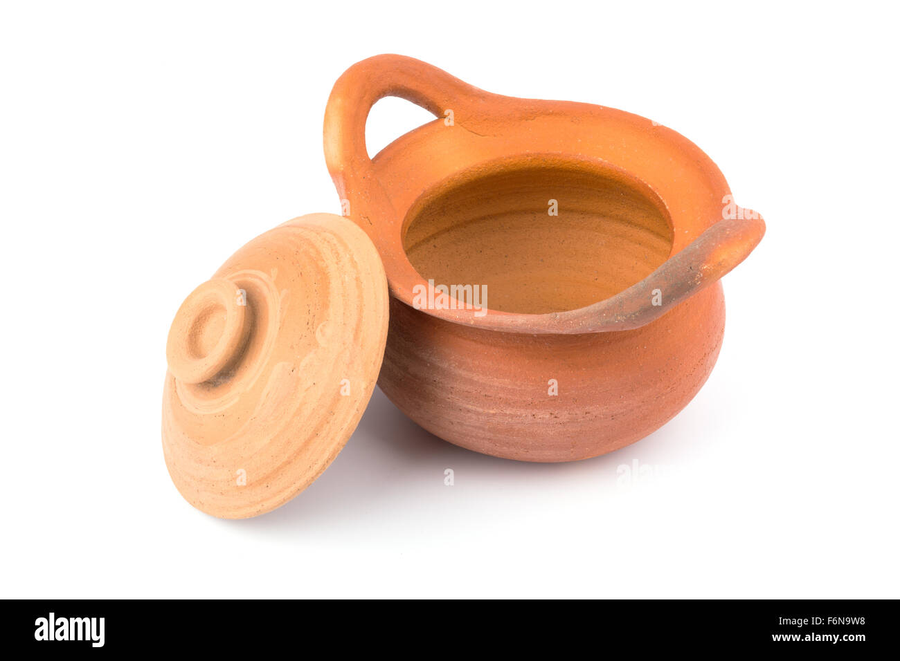 Clay pots are open on white background Stock Photo - Alamy