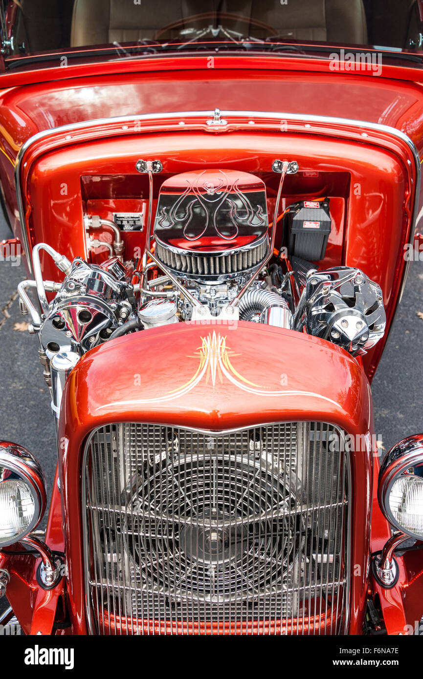 Red Ford hot rod Stock Photo - Alamy