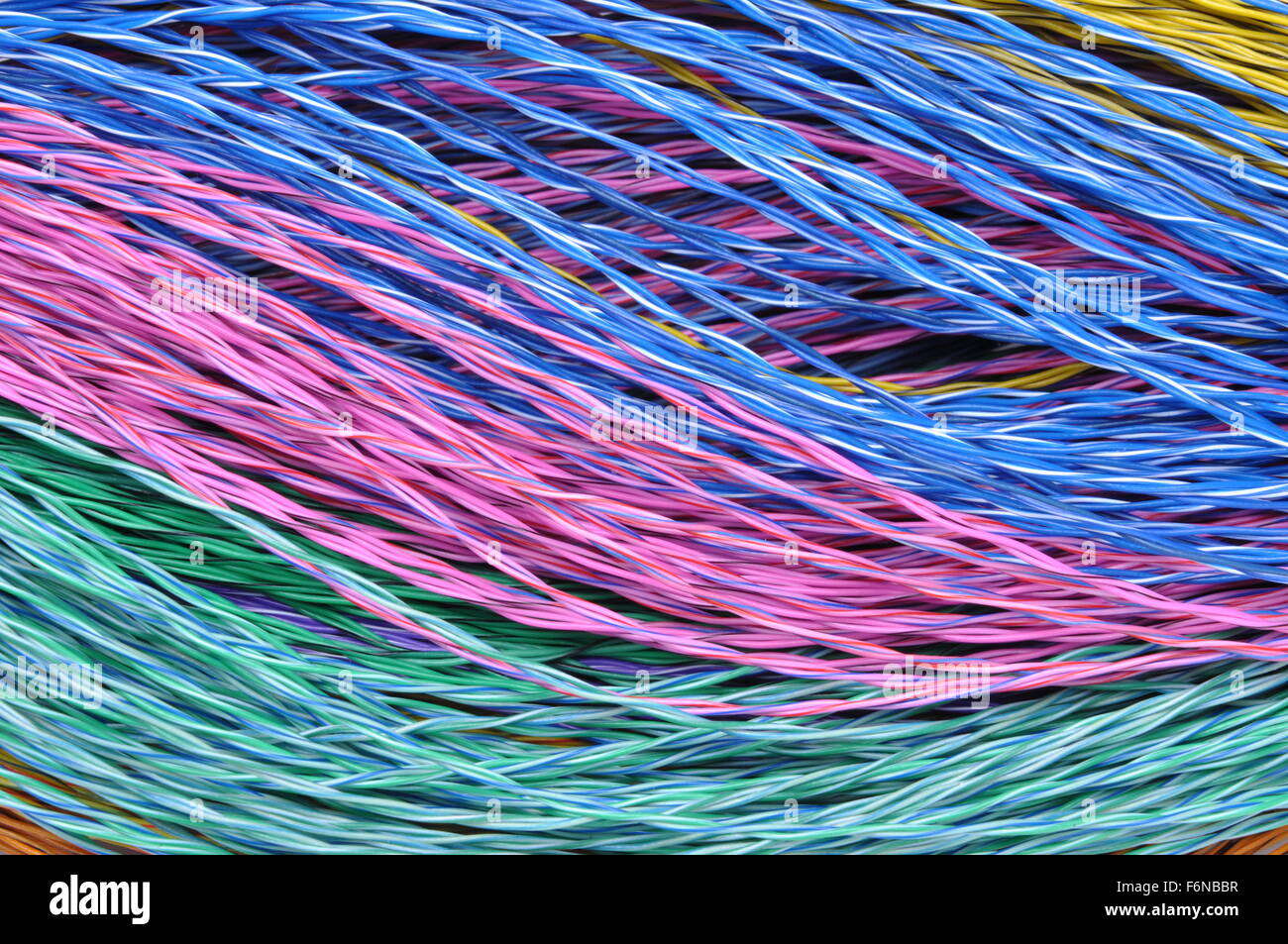 Colored telecommunication cables as abstract background Stock Photo - Alamy