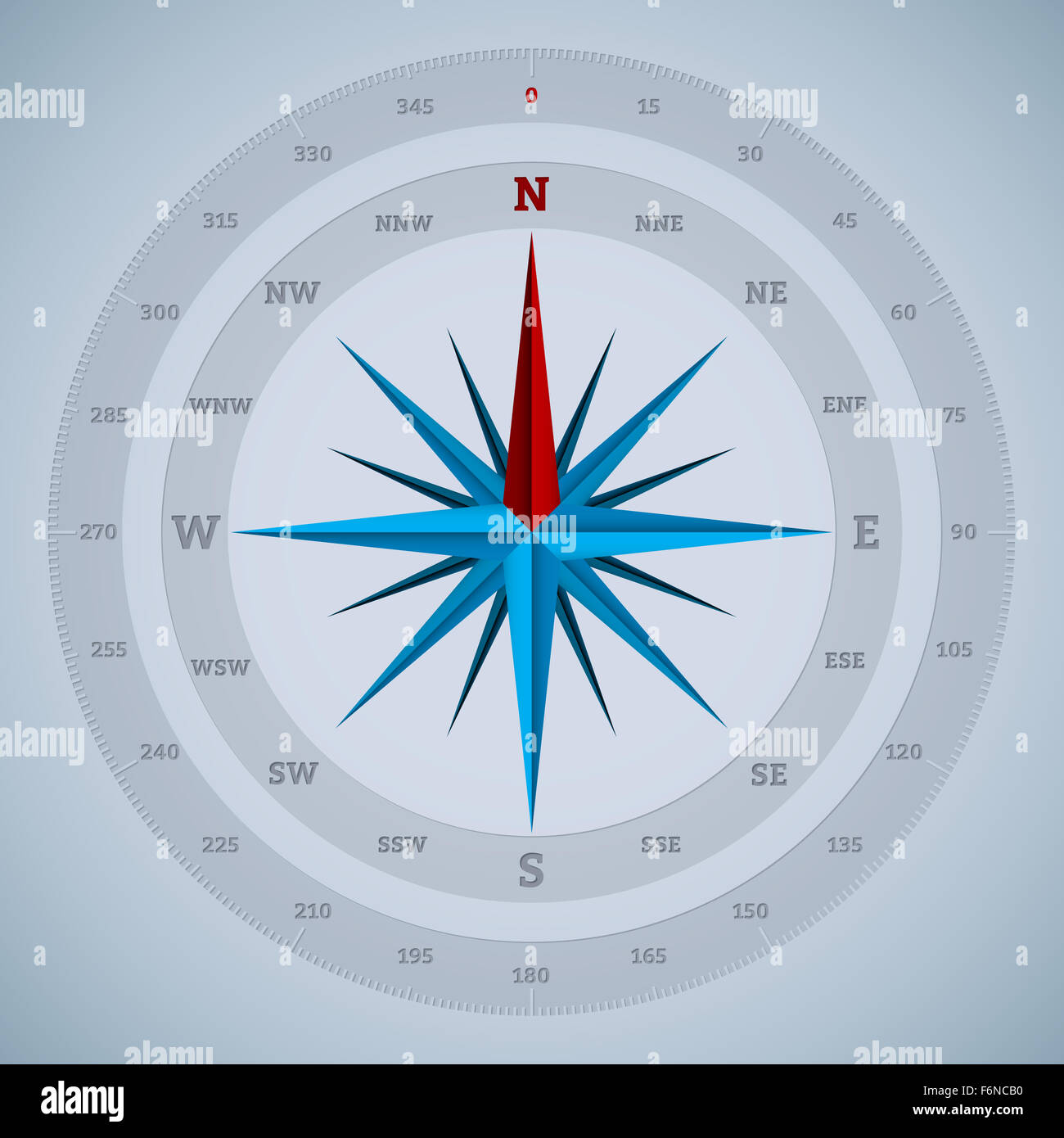 New 16 point compass design with degrees Stock Photo - Alamy