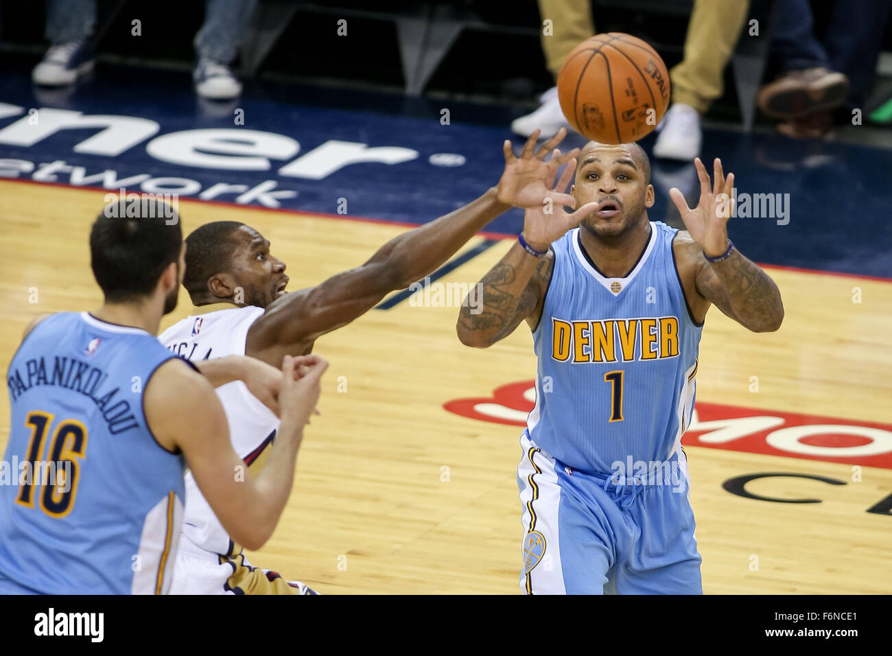 New Orleans, LA, USA. 17th Nov, 2015. Denver Nuggets guard Jameer ...