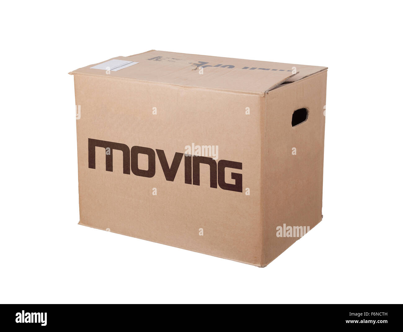 Closed cardboard box, isolated on a white background, moving Stock ...