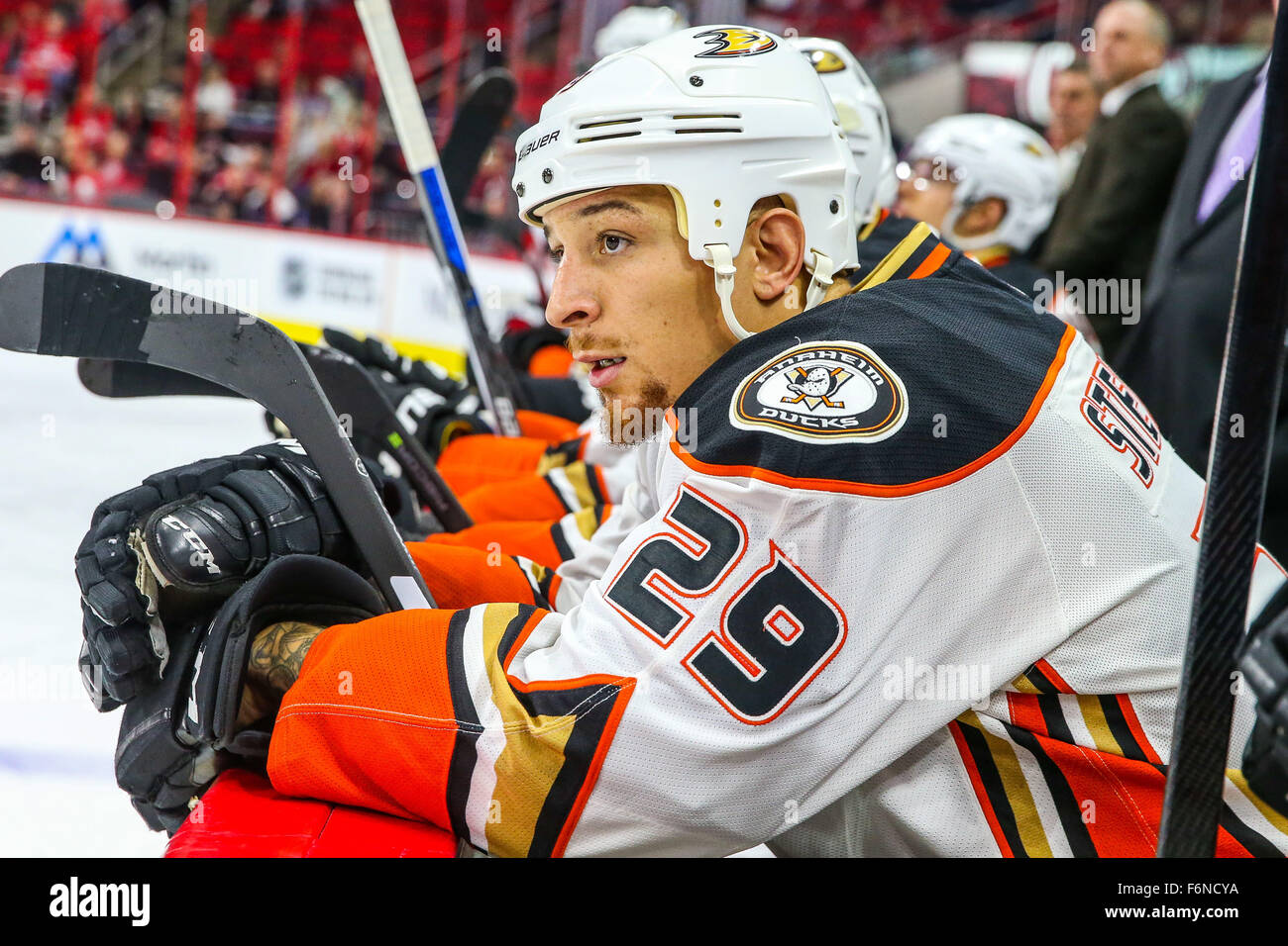 Raleigh, North Carolina, USA. 16th Nov, 2015. Anaheim Ducks right wing ...