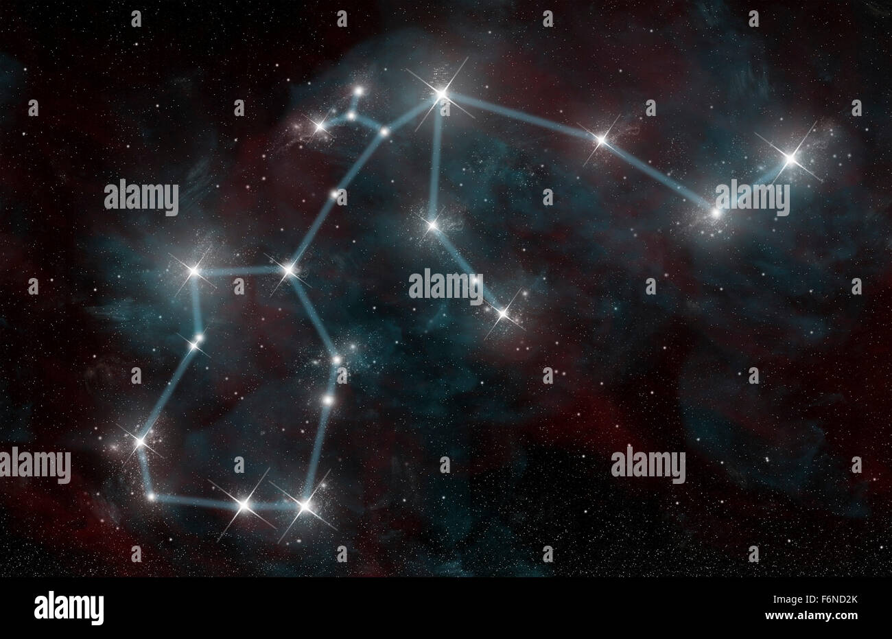 An artist's depiction of the constellation Aquarius the Water Bearer ...