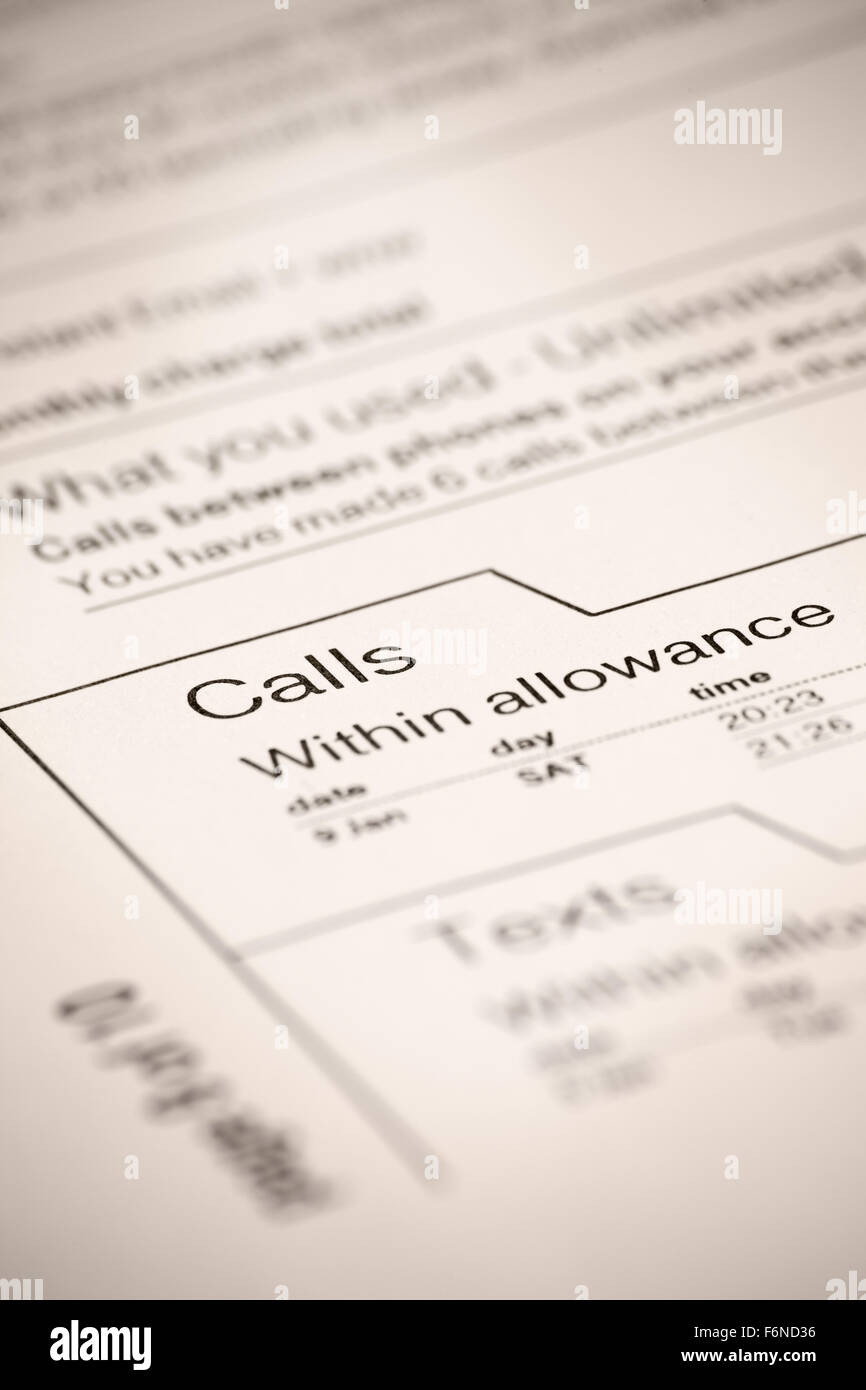 Phone bill hi-res stock photography and images - Alamy