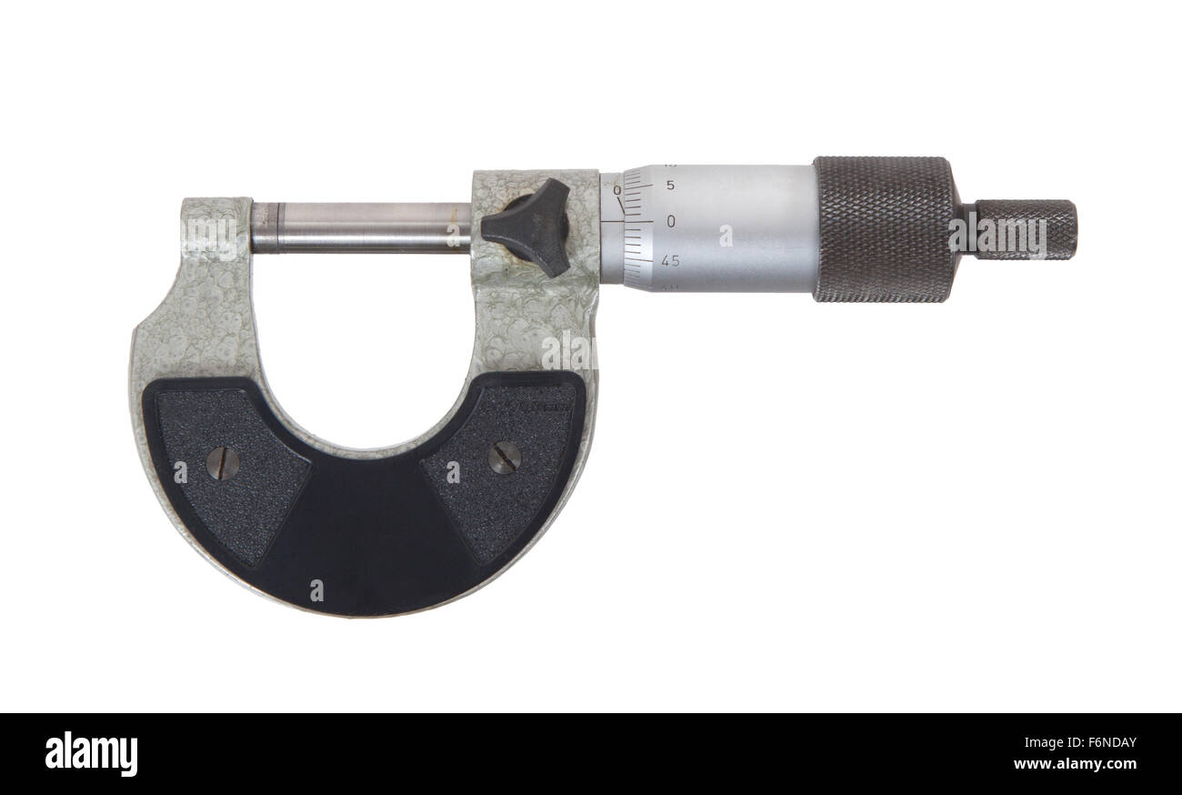 Old measuring tool isolated on a white background Stock Photo - Alamy