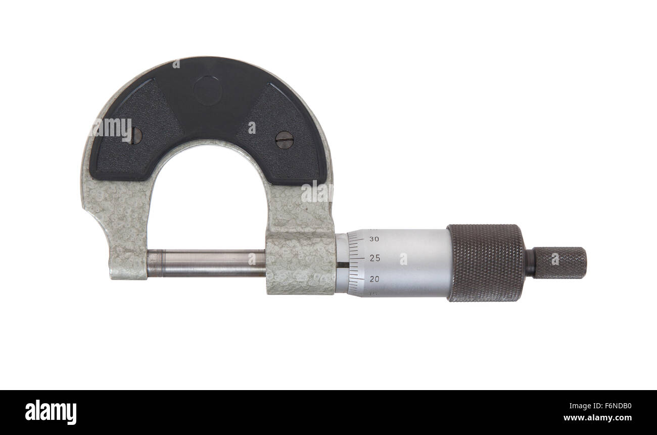 Old measuring tool isolated on a white background Stock Photo - Alamy