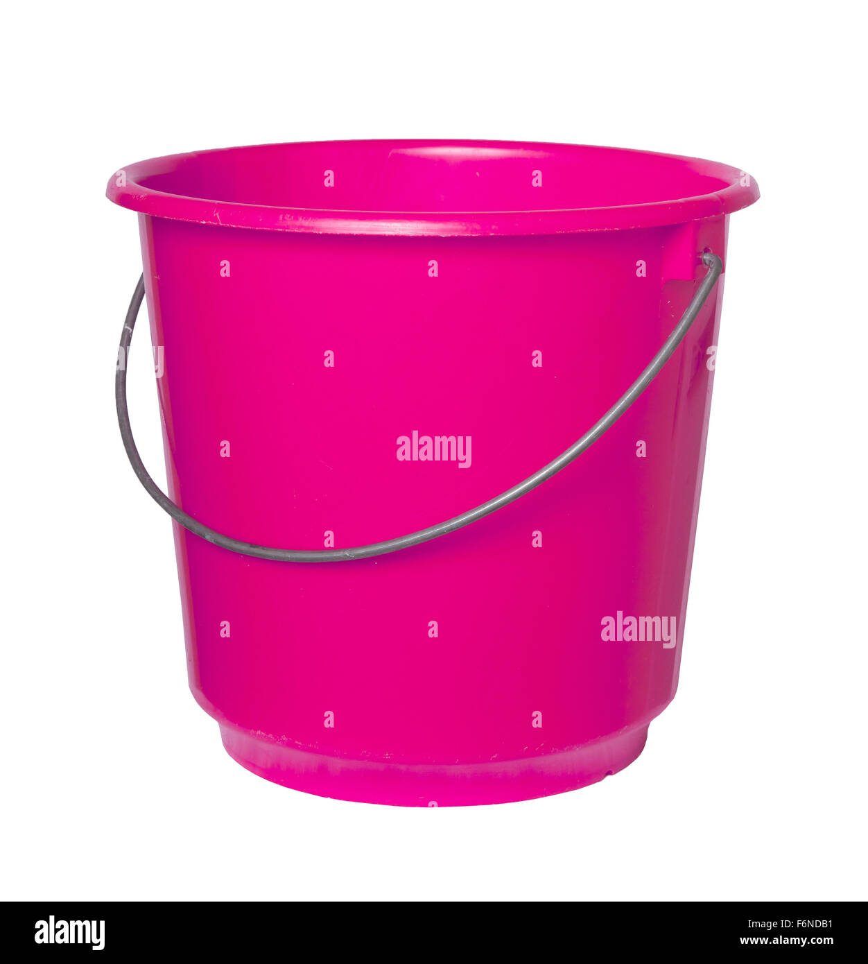 Single pink bucket isolated on a white background Stock Photo - Alamy
