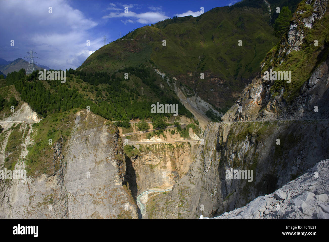 landslide mountain, En route, badrinath, uttarakhand, india, asia Stock ...