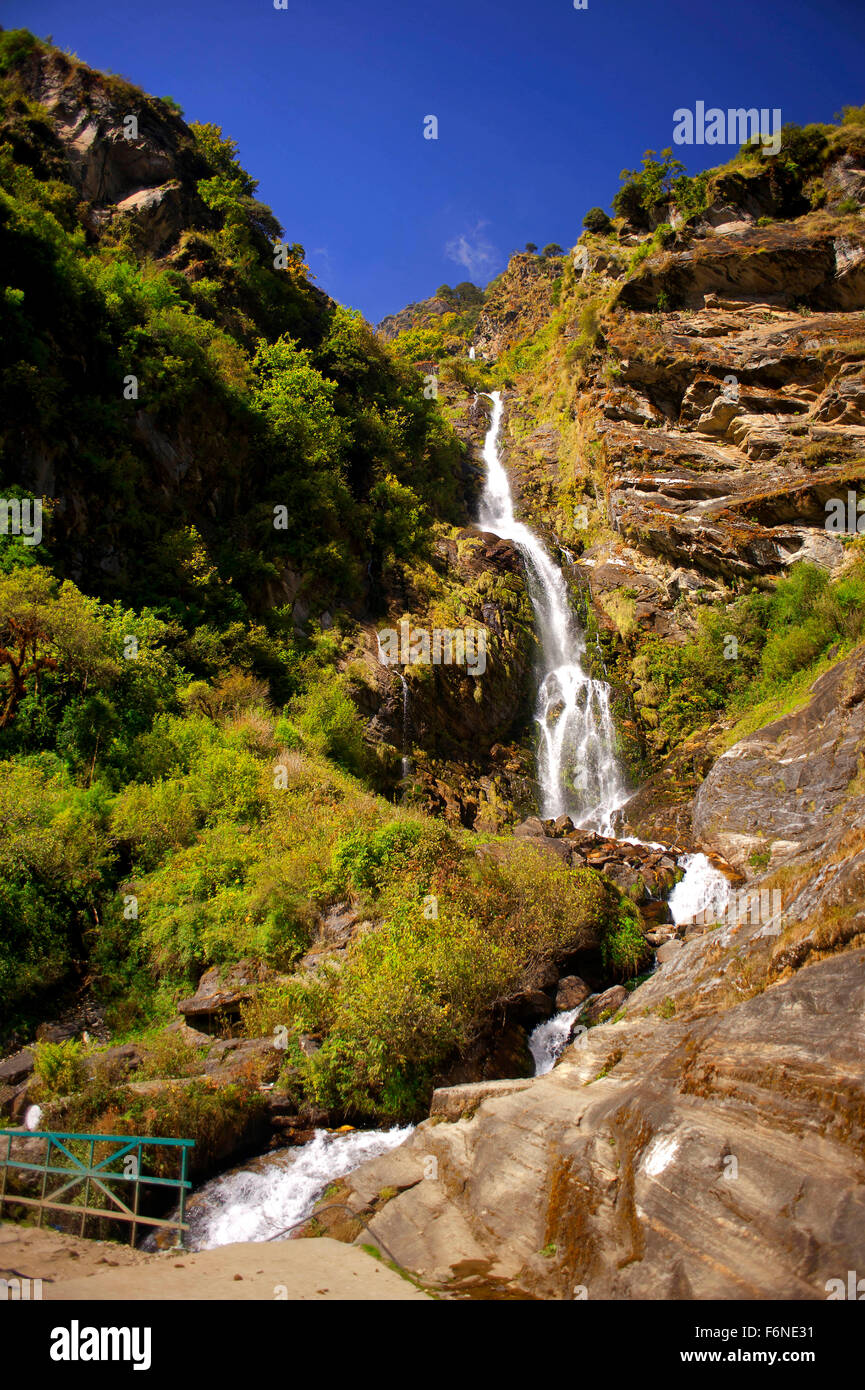 Gaurikund to kedarnath waterfall, uttarakhand, india, asia Stock Photo ...