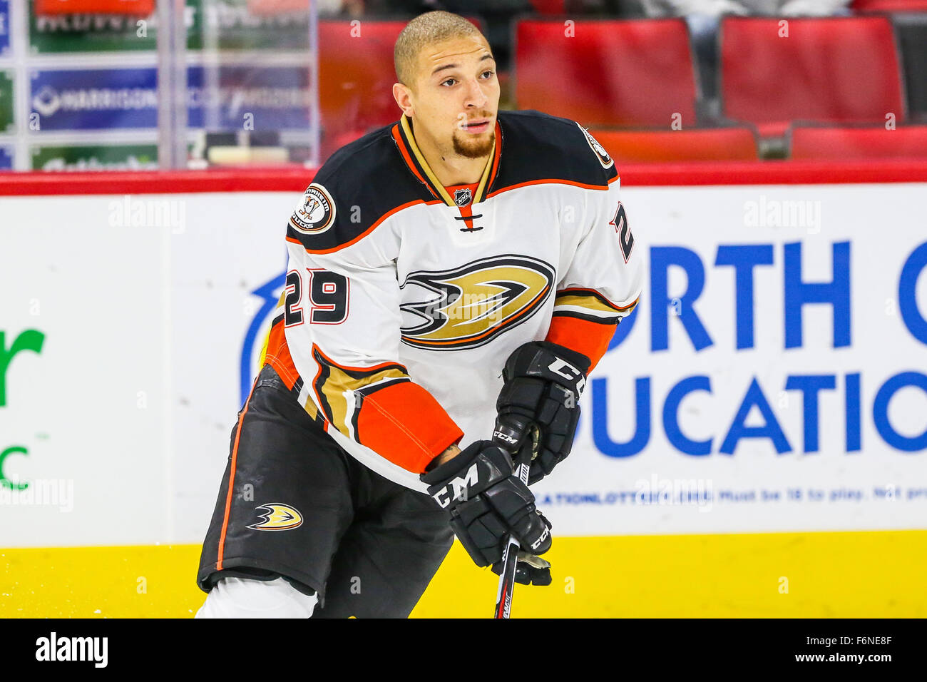 Raleigh, North Carolina, USA. 16th Nov, 2015. Anaheim Ducks right wing ...