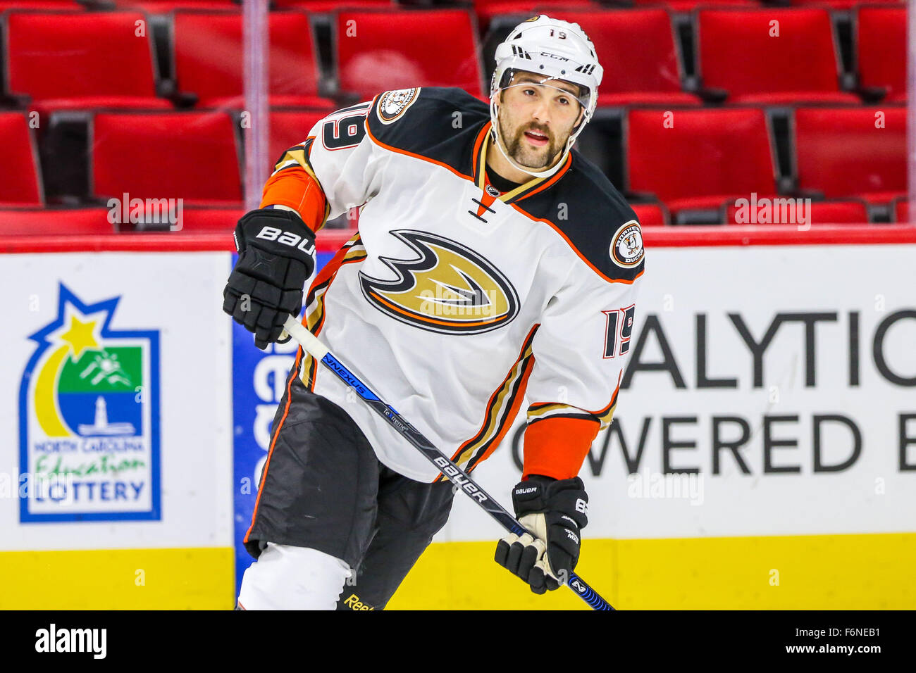 Raleigh, North Carolina, USA. 16th Nov, 2015. Anaheim Ducks left wing ...