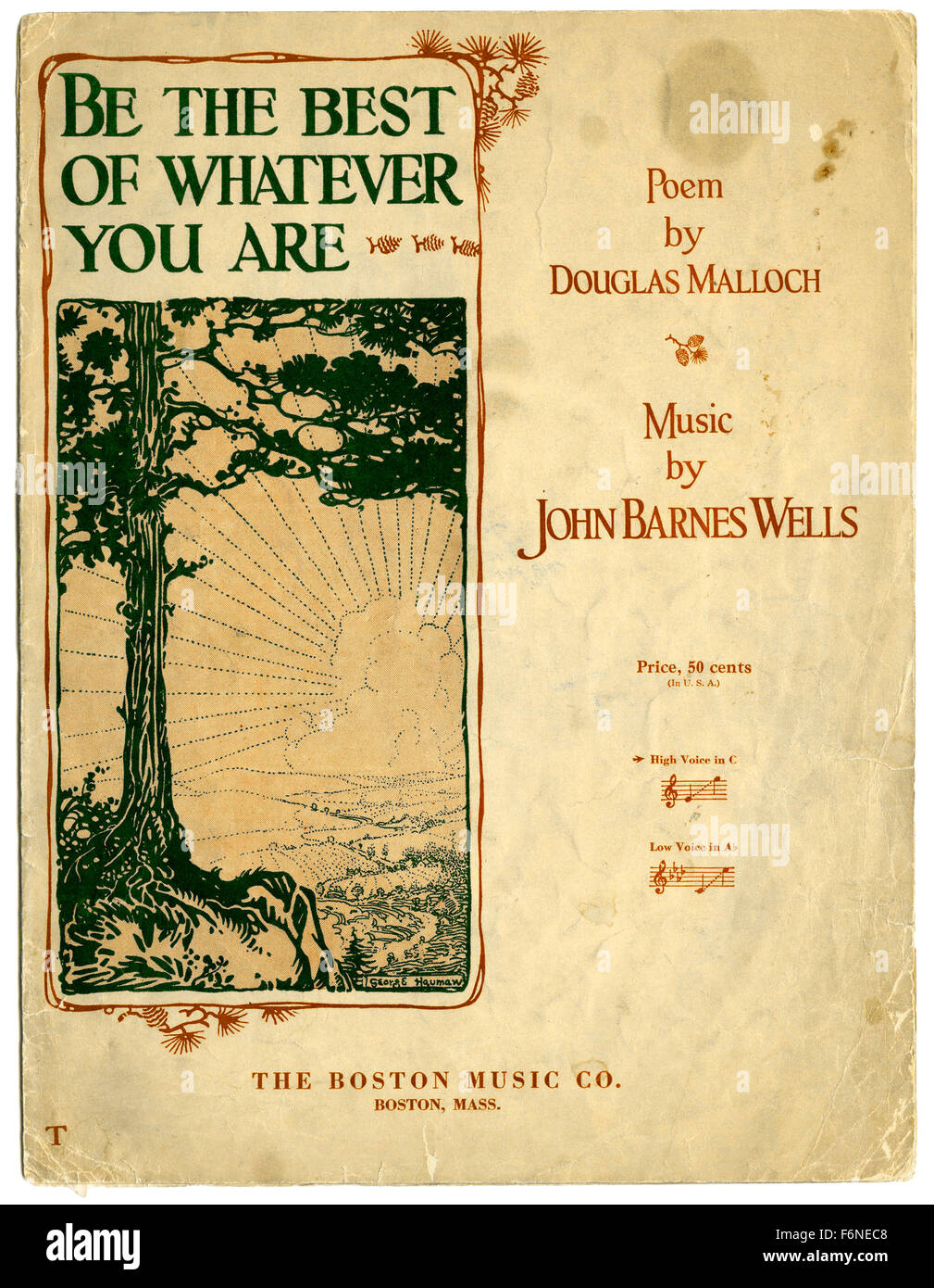 Be The Best of Whatever You Are, piano sheet music cover, poem by ...