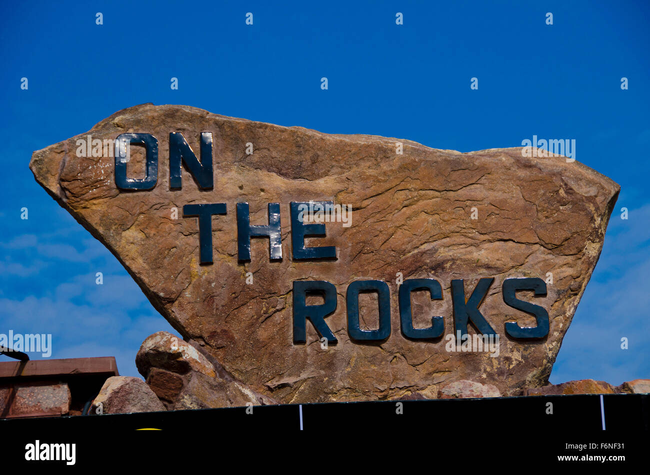 on the rocks, stone sign board, jodhpur, rajasthan, india, asia Stock ...
